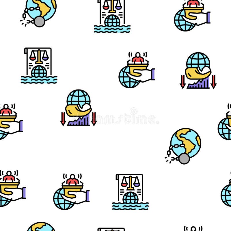 Social Public Problems Worldwide Vector Seamless Pattern Stock Vector ...