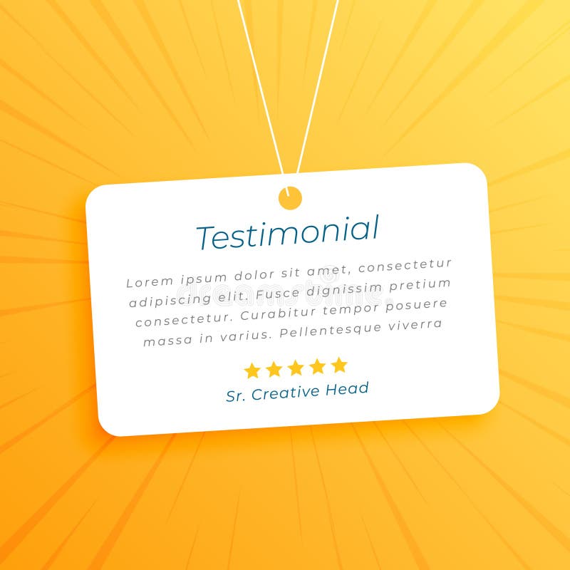 Social Quote or Speech Testimony Yellow Template in Hanging Style Stock ...