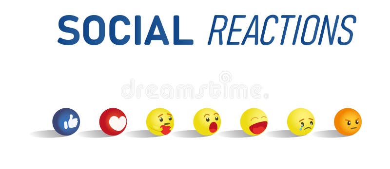 Social Reactions icon set editorial photography. Illustration of ...