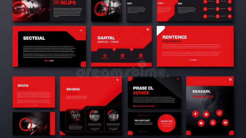 Social Red and Black Templates Stock Illustration - Illustration of ...