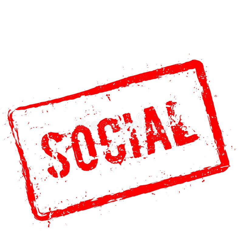 Social Red Rubber Stamp Isolated on White. Stock Vector - Illustration ...