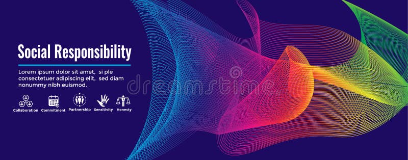 Social Responsibility Icon Set & Web Header Banner Stock Vector ...