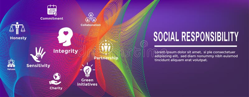 Social Responsibility Icon Set & Web Header Banner Stock Vector ...