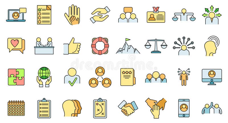 Social Responsibility Icons Set Vector Color Stock Illustration ...