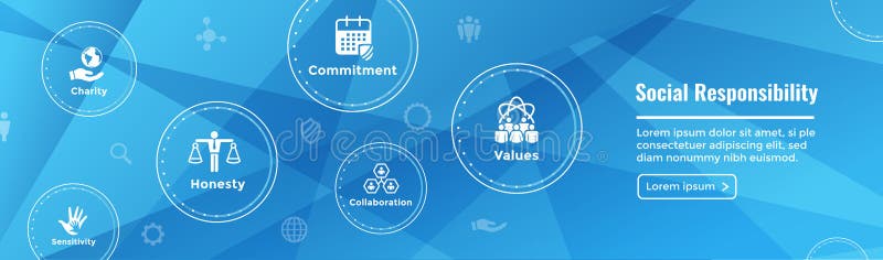 Social Responsibility Web Banner Icon Set and Web Header Banner Stock ...