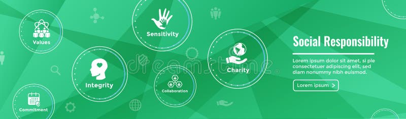 Social Responsibility Web Banner Icon Set and Web Header Banner Stock ...