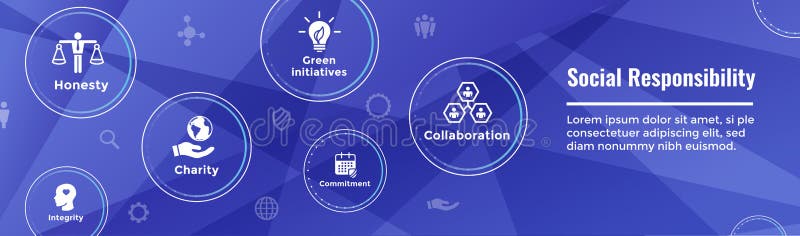 Social Responsibility Web Banner Icon Set and Web Header Banner Stock ...