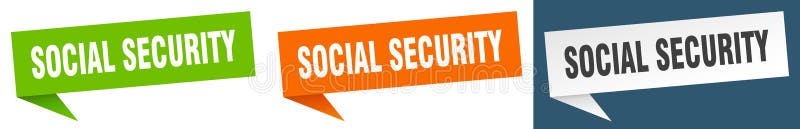 Social Security Banner. Social Security Speech Bubble Label Set Stock ...