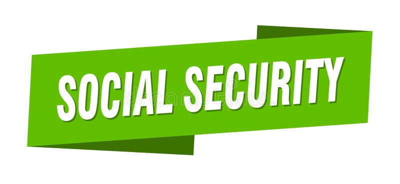 Social Security Banner Template. Ribbon Label Sign. Sticker Stock ...