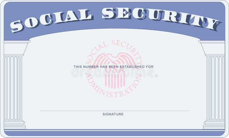 Social security card ID stock vector. Illustration of blue - 227777497