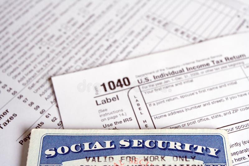 Social Security Card and Tax Forms Editorial Stock Image - Image of ...