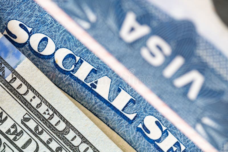 Social Security Card. US Visa and $100 Stock Image - Image of freedom ...