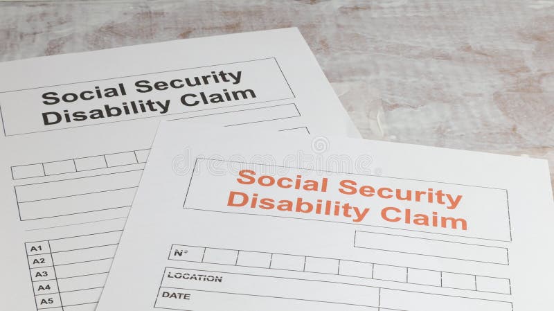 Social Security Disability Claim with Registration Form Stock Image ...
