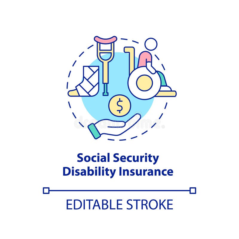 Social Security Disability Insurance Concept Icon Stock Vector ...