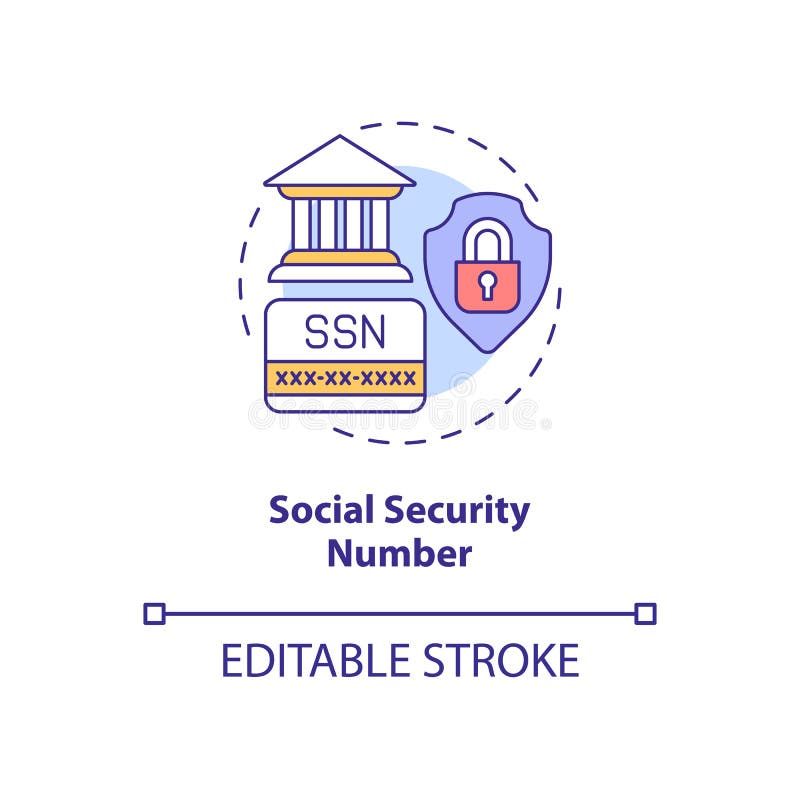 Social Security Number Concept Icon Stock Vector - Illustration of ...