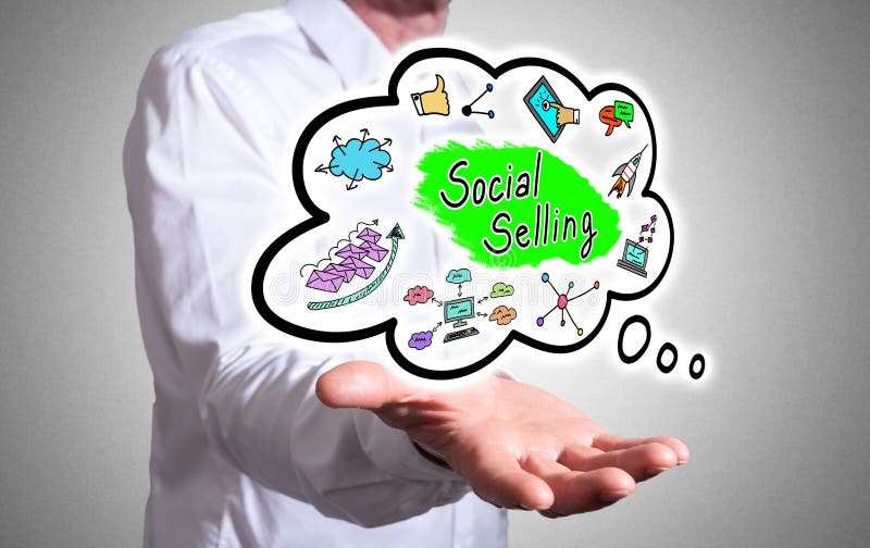 Social Selling Concept Above a Human Hand Stock Image - Image of ...