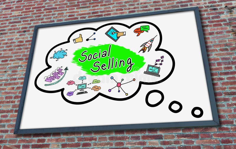Social Selling Concept on a Billboard Stock Illustration - Illustration ...
