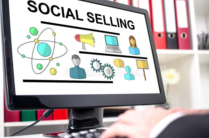 Social Selling Concept on a Computer Screen Stock Photo - Image of ...