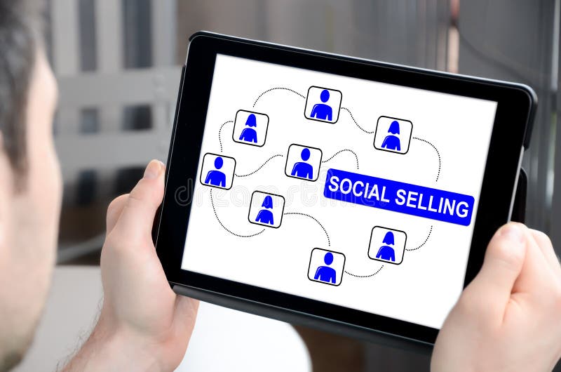 Social Selling Concept on a Tablet Stock Image - Image of contact ...
