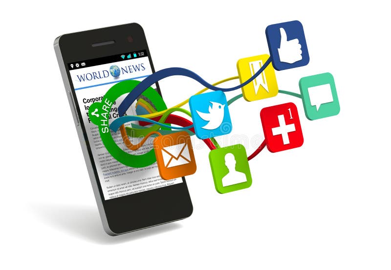 Social Media Sharing stock illustration. Illustration of white - 26707418