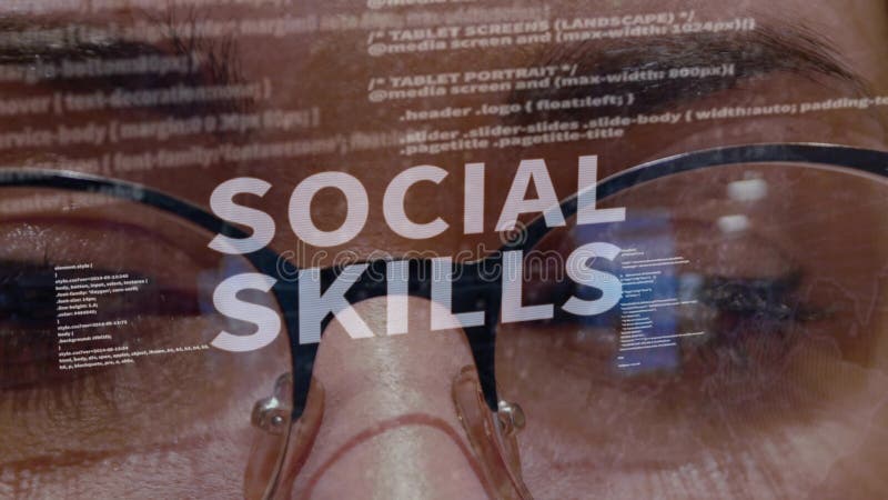 Social Skills Text on Background of Developer Stock Footage - Video of ...