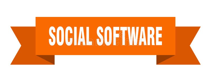 Social software ribbon. stock vector. Illustration of social - 191262046
