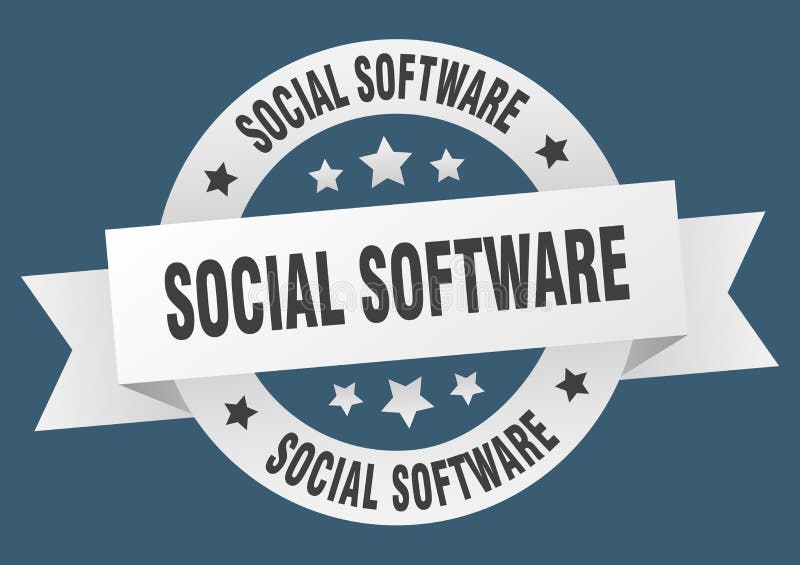 Social Software Round Ribbon Isolated Label. Social Software Sign Stock ...