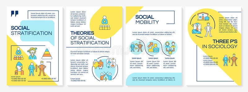 Social Stratification Blue and Yellow Brochure Template Stock ...