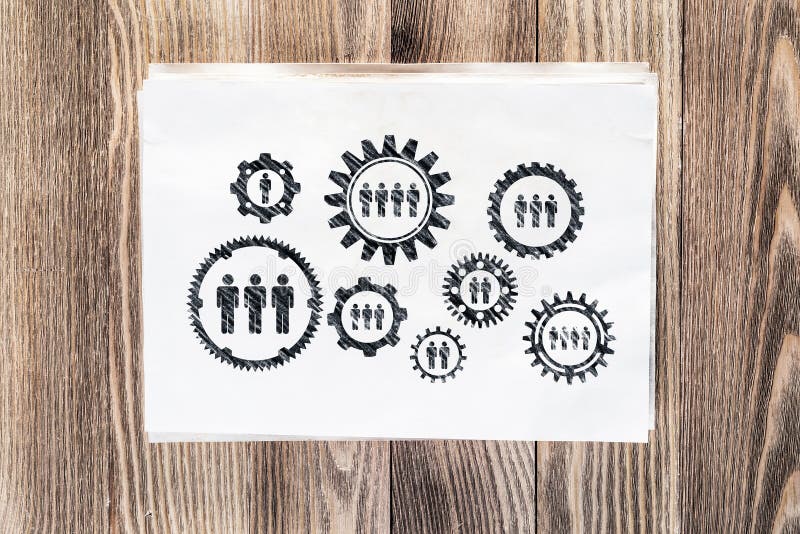 Social Structure Hand Drawn with Gears Stock Image - Image of ...