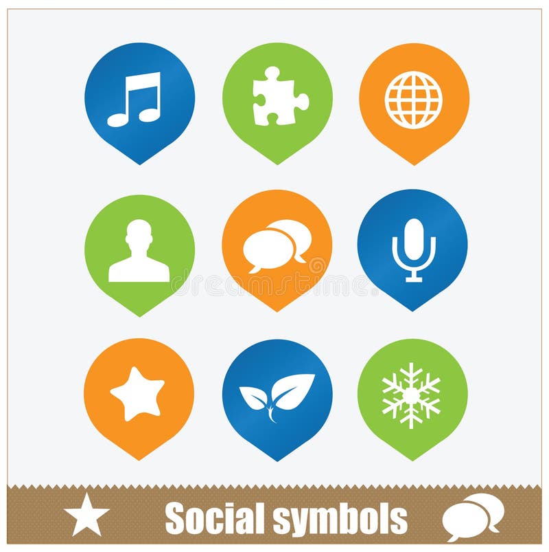 Social Symbols Web Media Set Stock Vector - Illustration of business ...