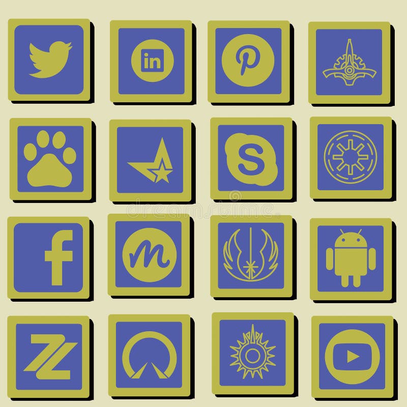 Social Technology and Media Icon Set. Editorial Photo - Illustration of ...