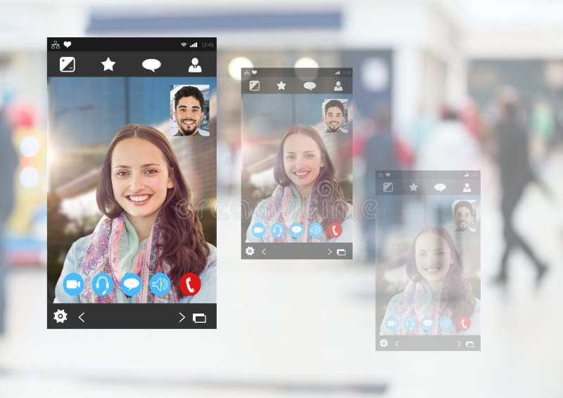 Social Video Chat App Interface Stock Photo - Image of hispanic, modern ...