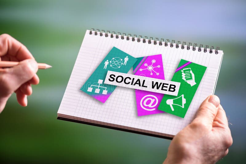 Social Web Concept on a Notepad Stock Image - Image of hand, community ...