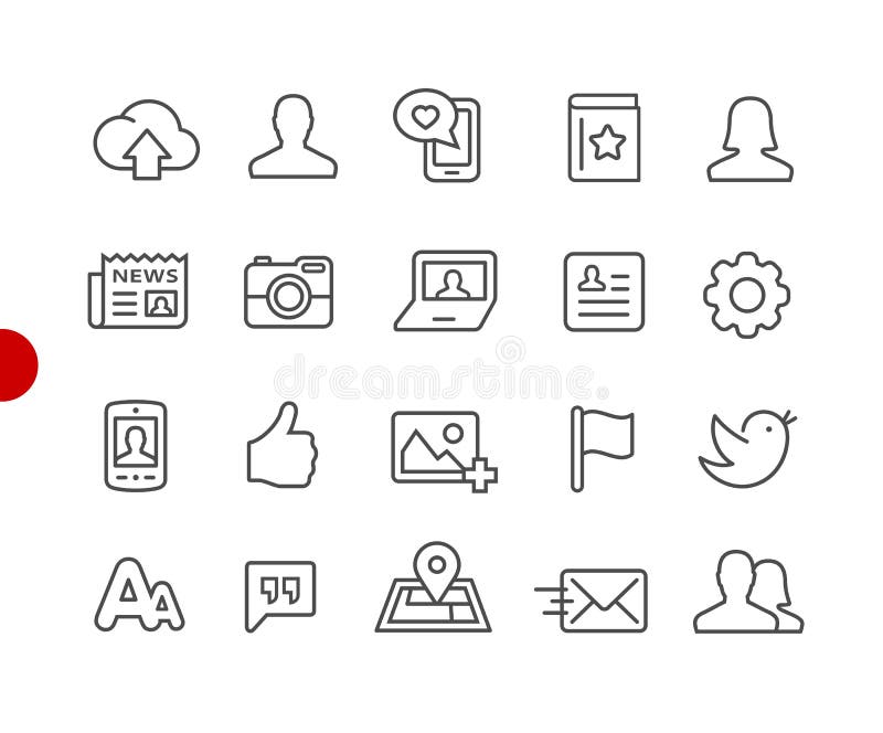 Social Web Icons // Red Point Series Stock Vector - Illustration of ...