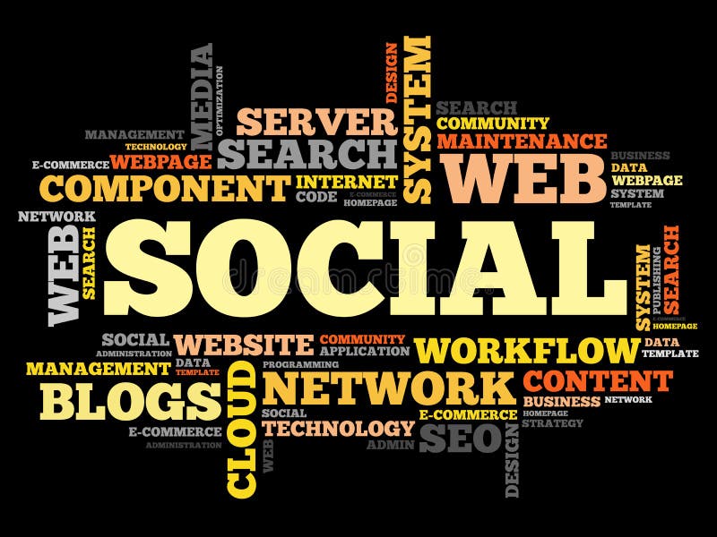 Social word cloud stock illustration. Illustration of cloud - 199483542