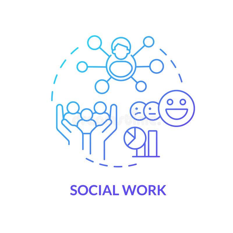 Social Work Blue Gradient Concept Icon Stock Vector - Illustration of ...