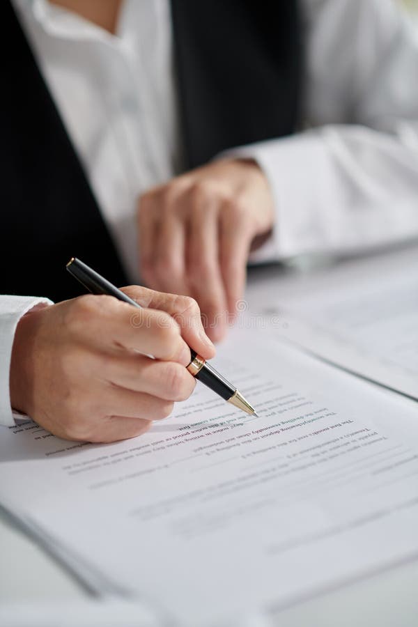 Social Worker Signing Document Stock Photo - Image of working, signing ...
