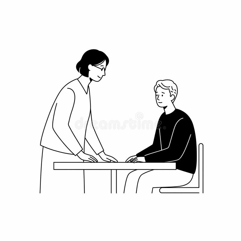 Social Workers Provide Social Support by Talking with Clients. Stock ...