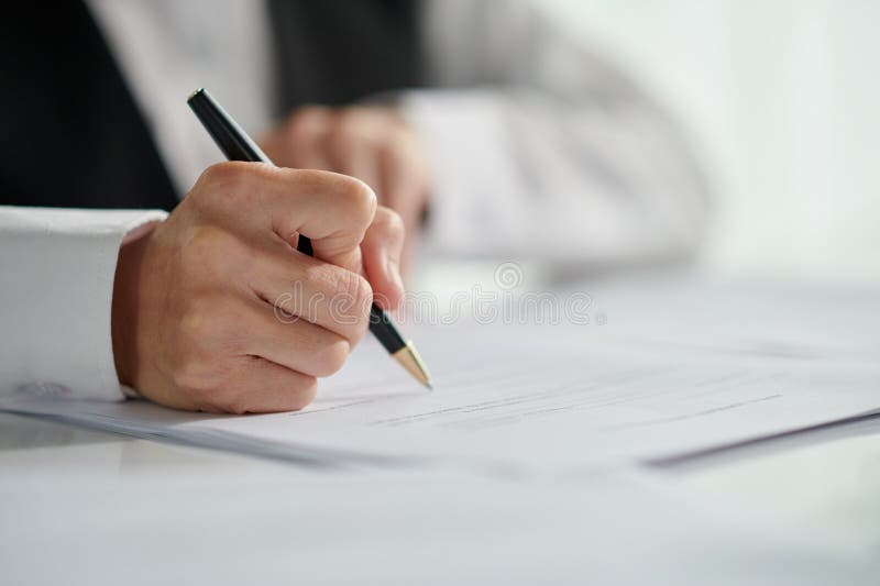Social Working Signing Document Stock Image - Image of analyzing ...