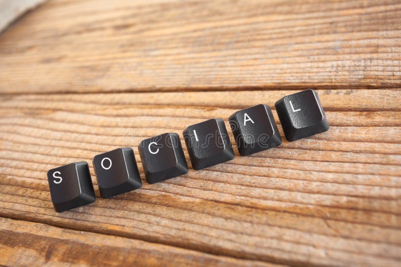 Social Wrote with Keyboard Keys Stock Photo - Image of internet, social ...