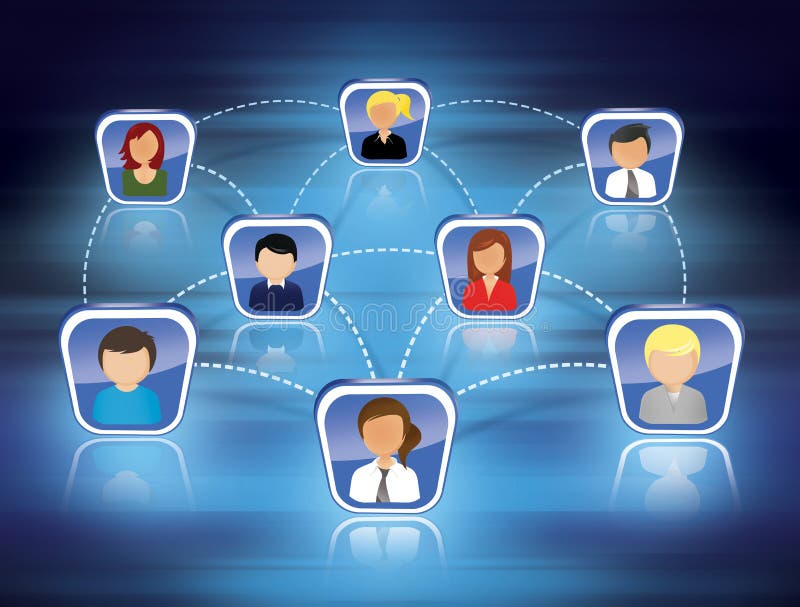 Sociale netwerkcirkel stock illustratie. Illustration of favorieten ...