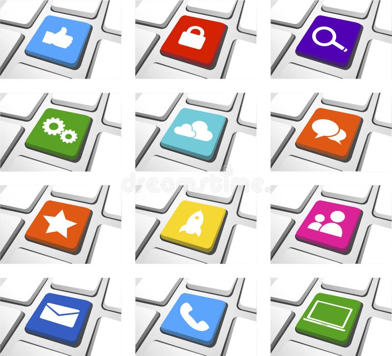 Sociale Media Pictogram Vastgestelde Vector Vector Illustratie ...