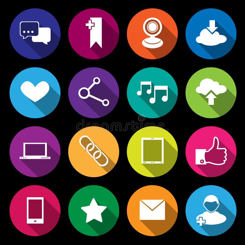 Sociale media pictogrammen vector illustratie. Illustration of knoop ...
