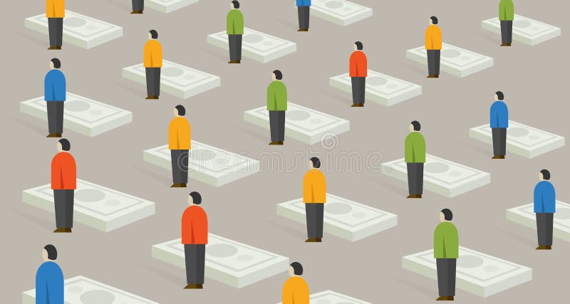 Socialism People Standing with Their Money Universal Basic Income Stock ...