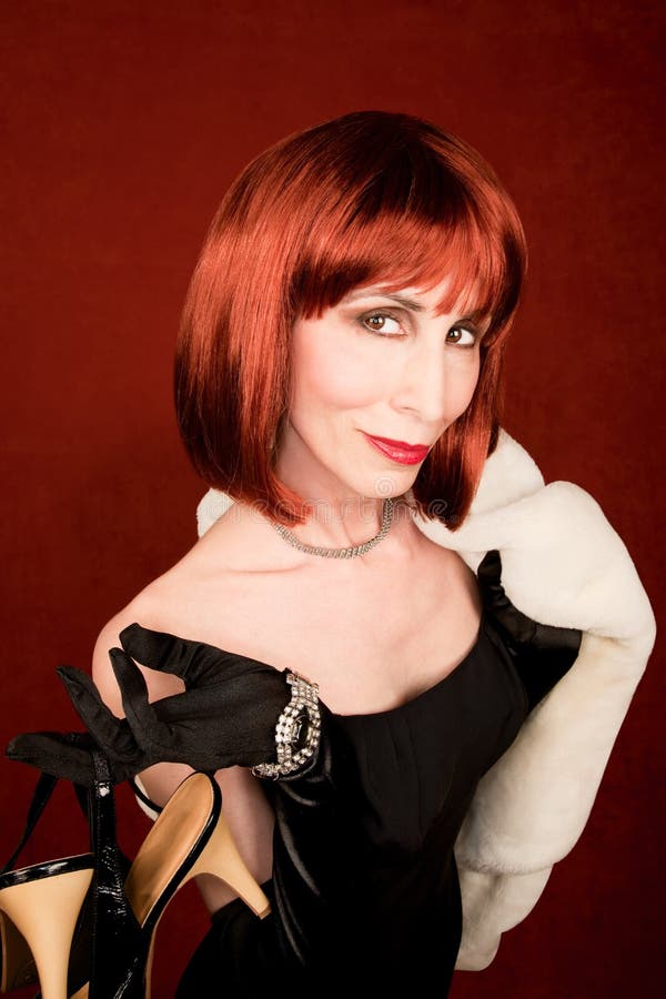 Socialite with Brassy Red Hair Stock Photo - Image of intense ...