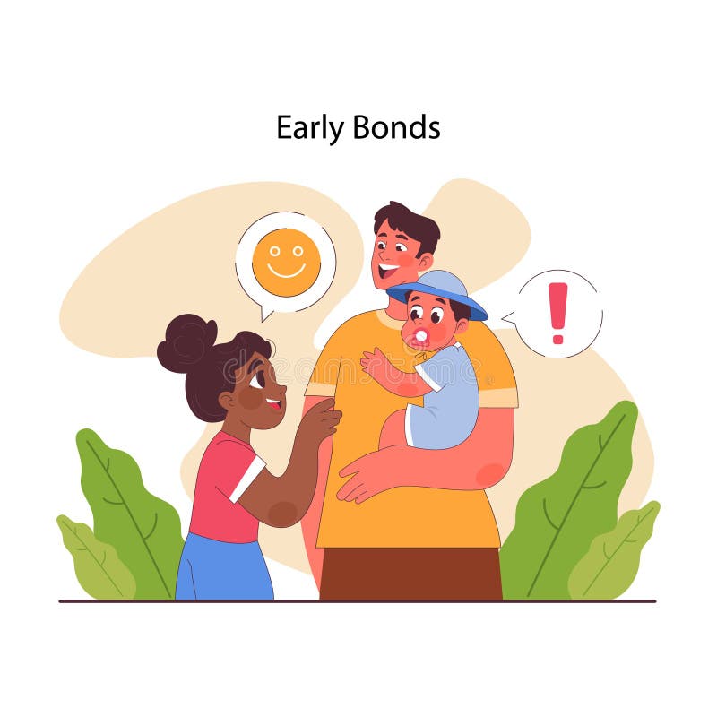 Socialization. Child Communication Skill Development Stock Illustration ...