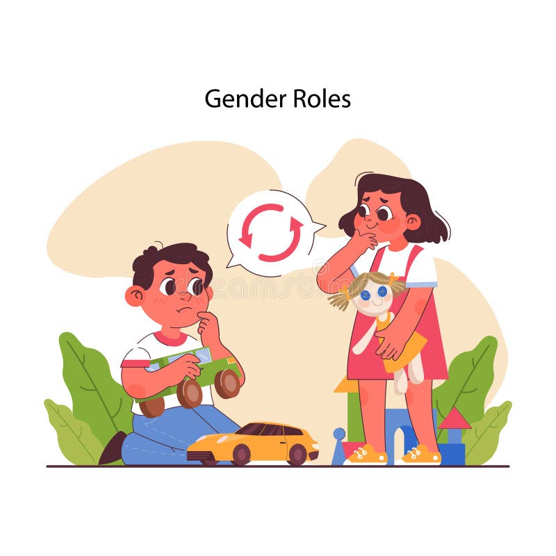 Socialization. Society Gender Roles Influence Stock Illustration ...