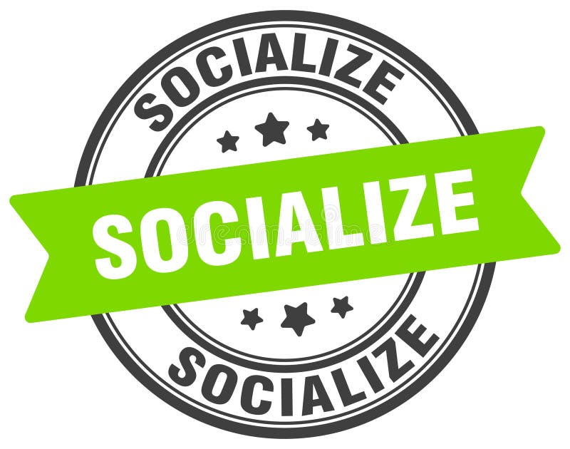 Socialize Stamp. Socialize Label on Transparent Background. Round Sign ...