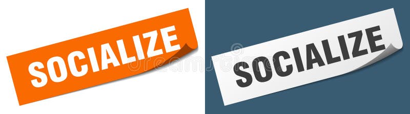 Socialize Sticker. Socialize Sign Set Stock Vector - Illustration of ...