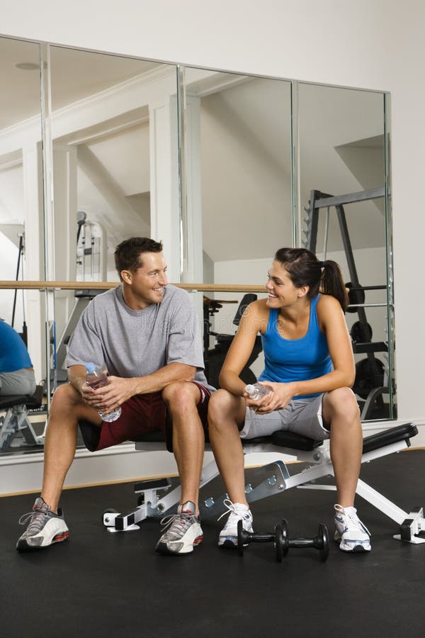 Socializing at gym stock image. Image of 071017d0586, active - 4415457